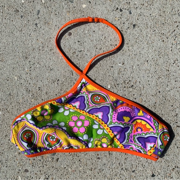 Tops | Cute Lil Modern Psychedelic Mod Halter Top Bikini Top | Poshmark